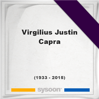 Virgilius Justin Capra †81 (1933 - 2015) Online memorial [en]